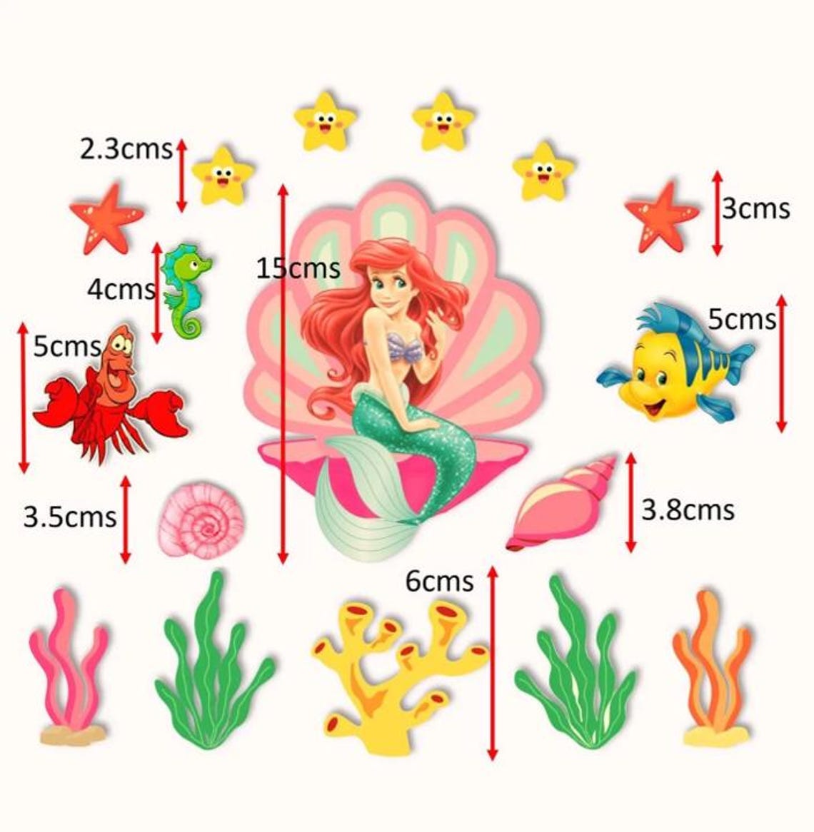 Printable Little Mermaid Cake Topper Digital Download Print Yourself - Etsy