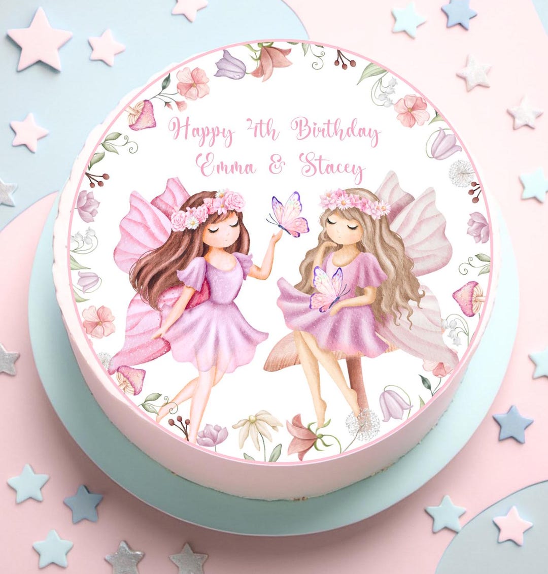 Printable Fairy Cake Topper Print Yourself Editable Digital Download ...