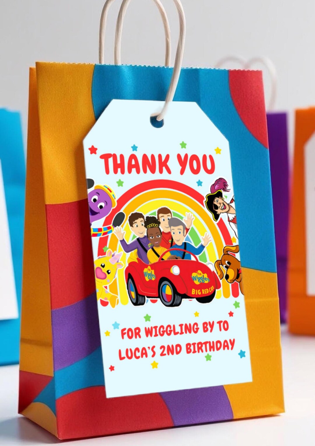 Wiggles Printable Thank You Tags and Stickers Digital Download Edit and ...