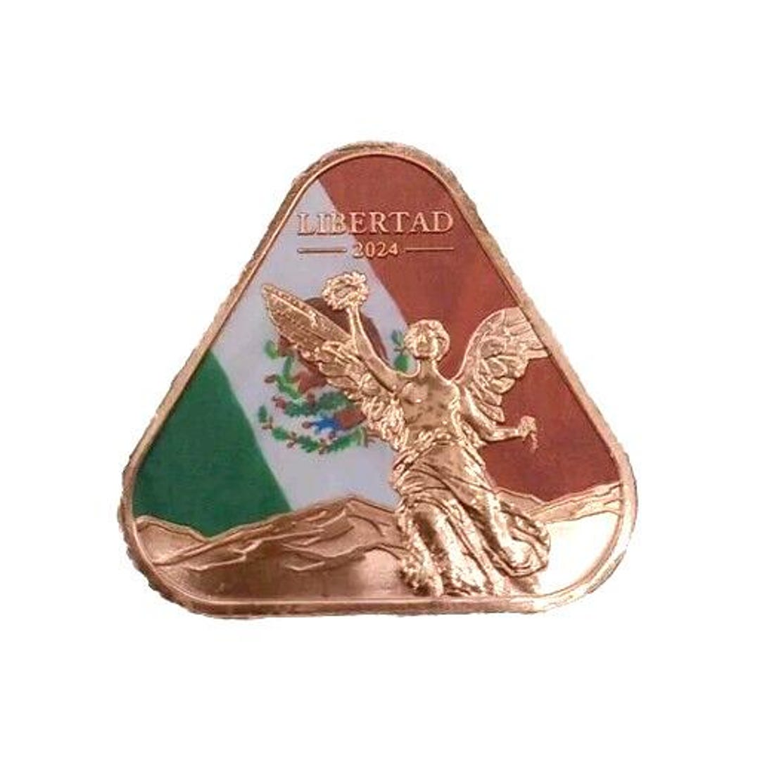 Vibrant Colorized .999 Copper Mexican Flag 2024 1 OZ Triangle - Etsy