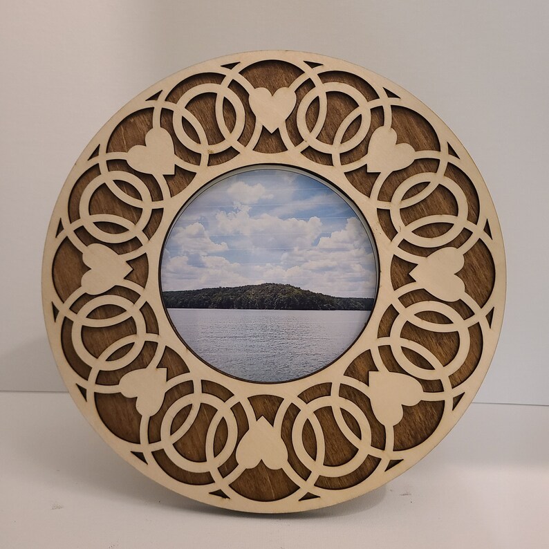 Wood Circle Picture Frame With Hearts DIGITAL DOWNLOAD - Etsy