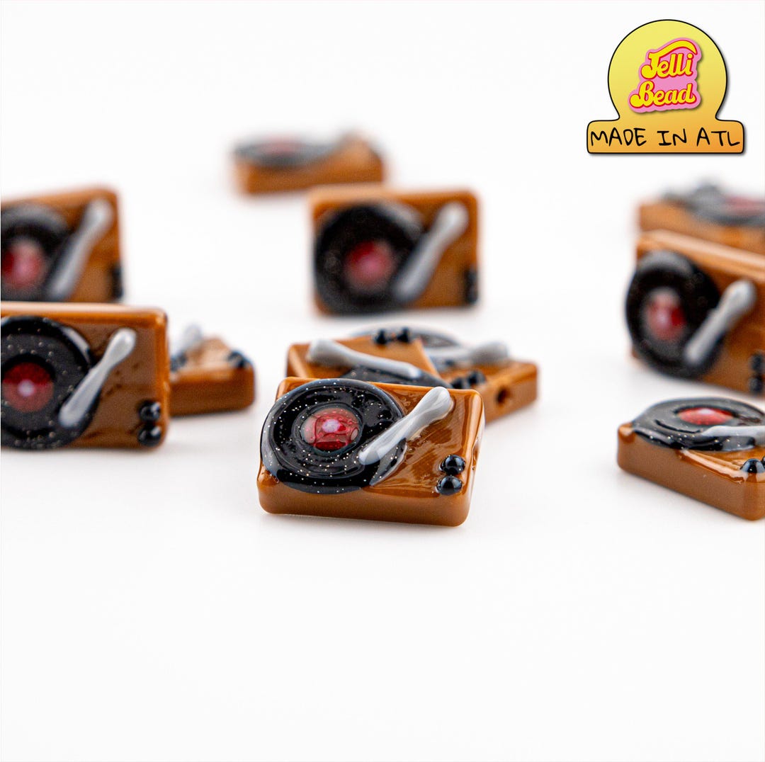 Vinyl Record Player Bead Charms: Kandi Friendship Bracelet Focal Beads ...