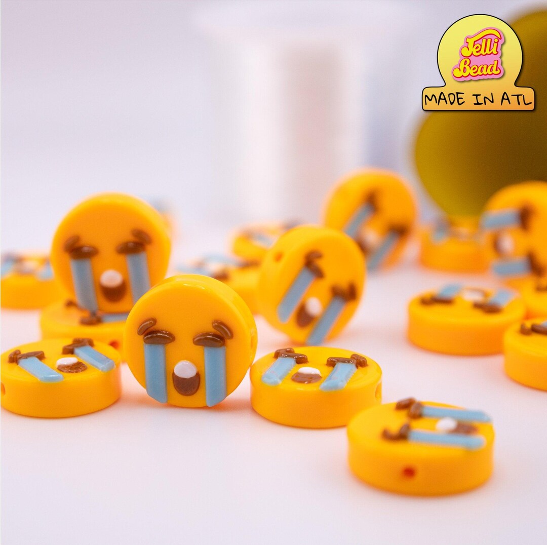 Crying Emoji Focal Bead Charms for Kandi, Friendship Bracelets ...