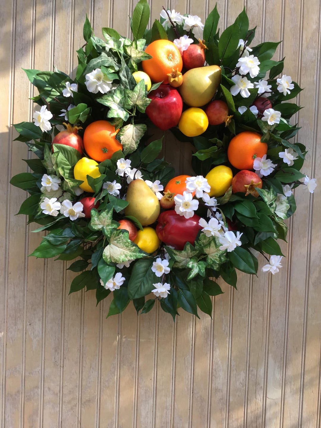 Colonial, Williamsburg Fruit Wreath. Pears,lemons,oranges, Apples ...