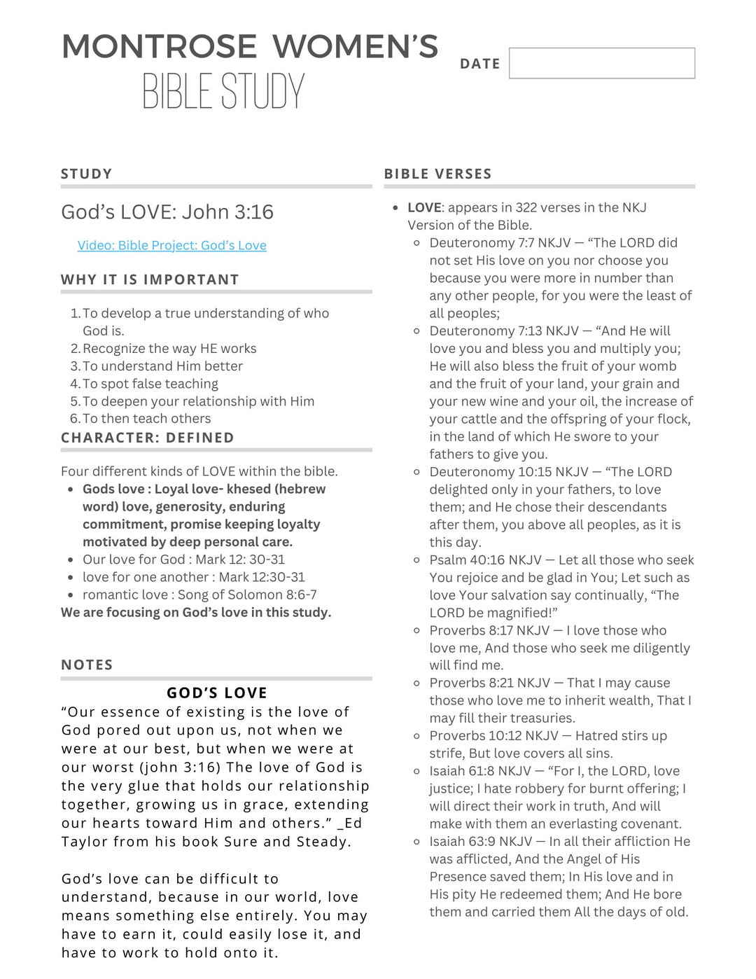 Bible Study: God's LOVE - Etsy