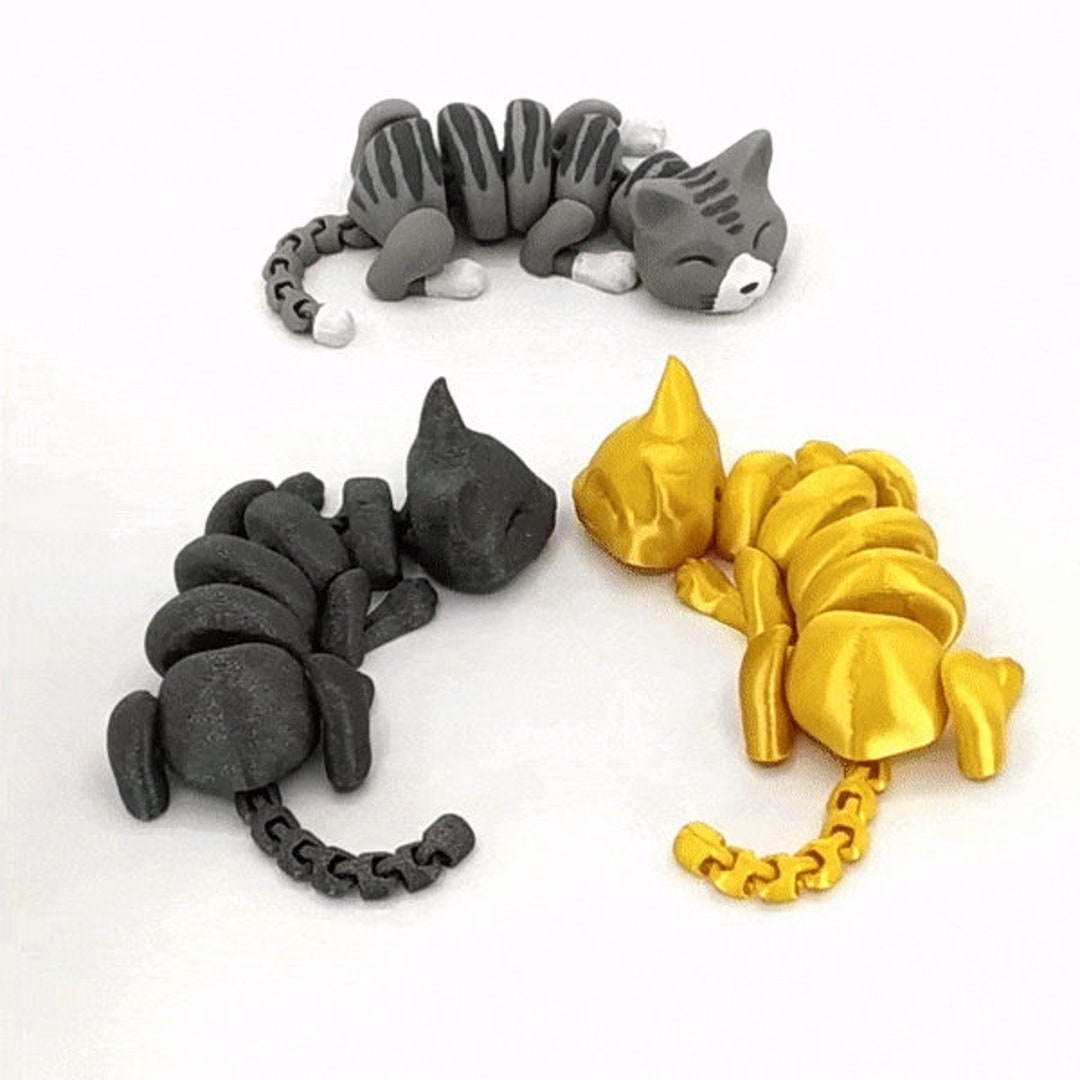 Articulated Lazy Cat Figurine - Etsy