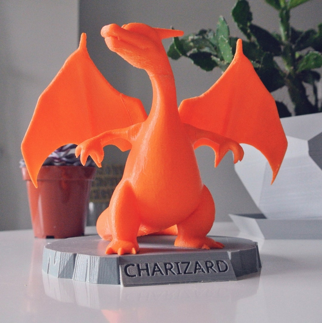 Dynamic 3D Printed Charizard Statue With Display Stand - Etsy