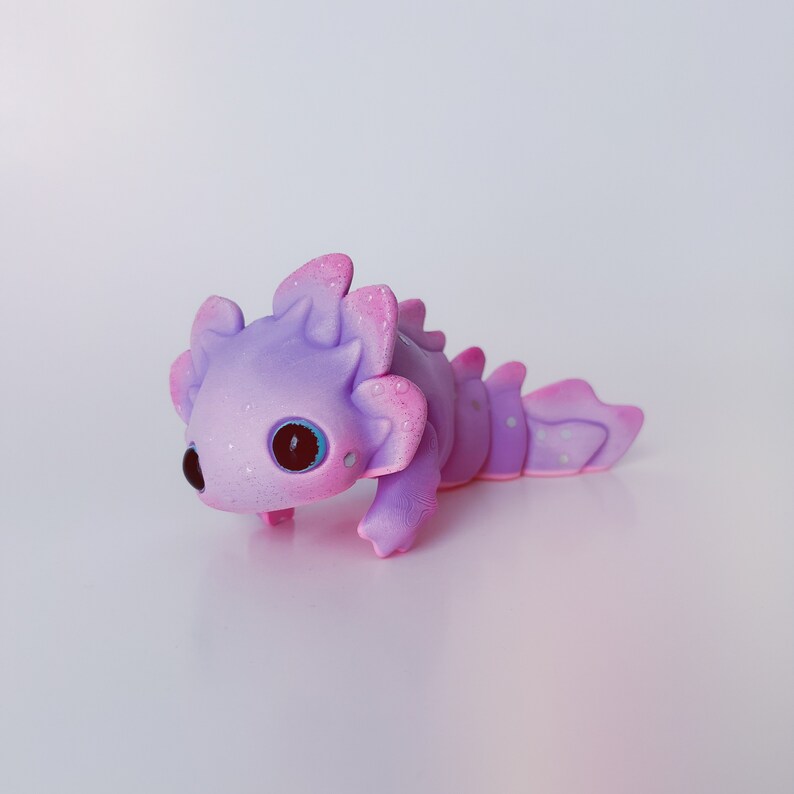 3D Printed Axolotl Tadpole Flexi Keychain - Etsy