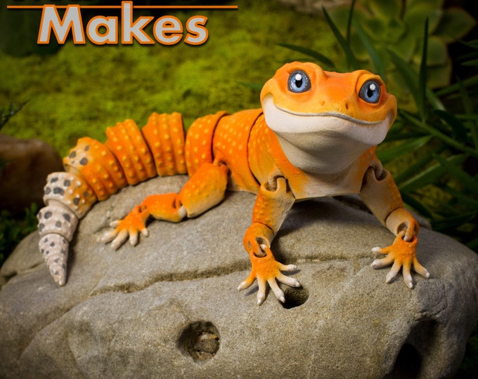 Leopard Gecko Articulated Toy With Snap-fit Head - Etsy