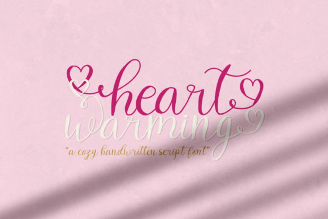 Heart Warming Font, Heart Font, Cute Font, Font With Tails, Branding Font, Love Font, Font ...
