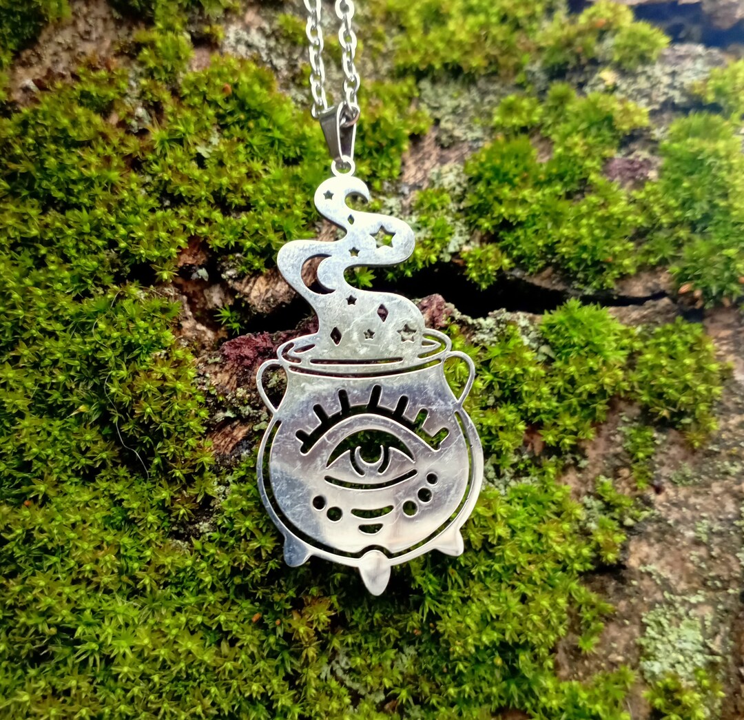 Witch's Cauldron Necklace Witch Symbol Pendant Ossult Wicca Jewelry for ...