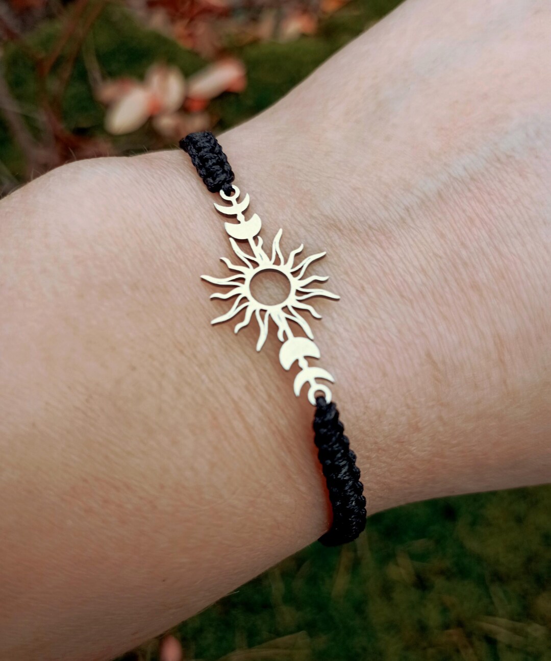 Handmade Braided Sun and Moon Bracelet, Protective Sun and Moon Symbols ...