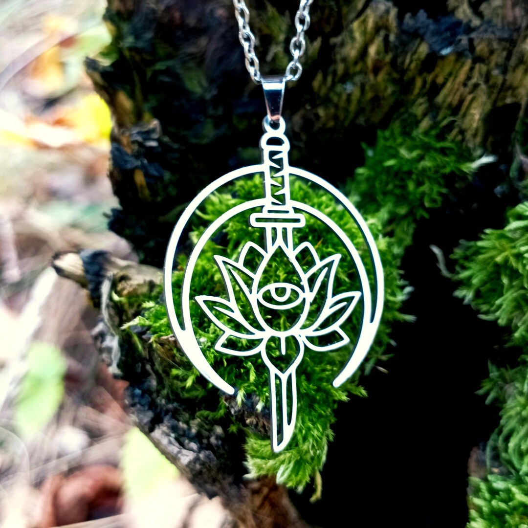 Pendant on a Chain, Esoteric Symbolism, Moon Sword, Necklace-amulet ...