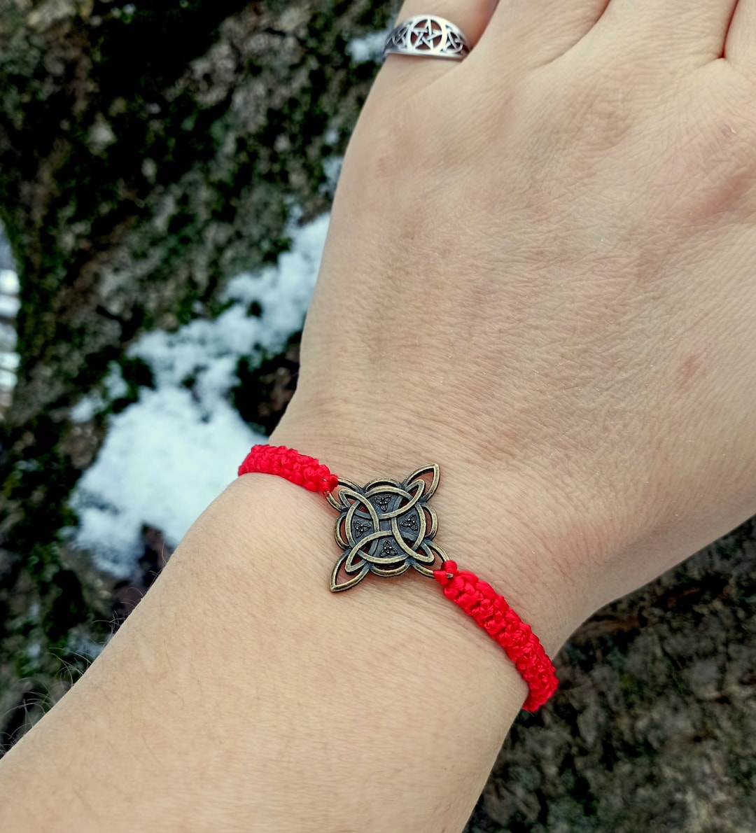 Witch Knot Bracelet Handmade Braided Bracelet Celtic Jewelry Wiccan ...