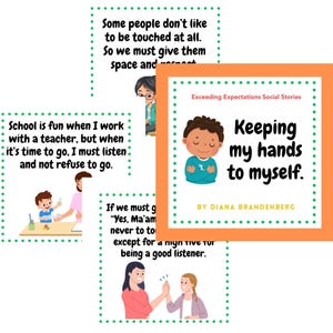 Keeping Hands to Myself Social Story 18-page E-book: Special Education ...