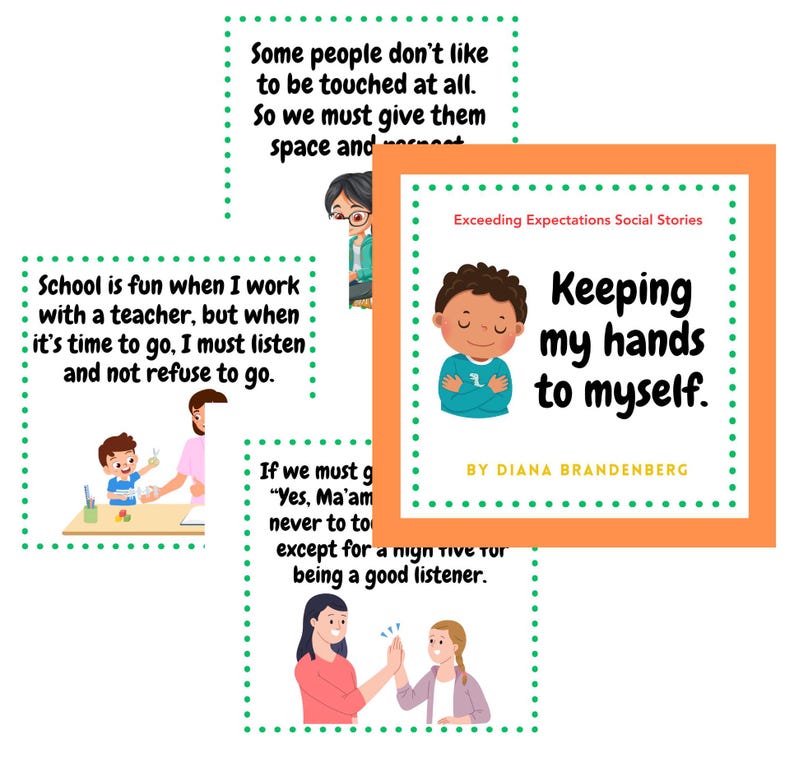 Keeping Hands to Myself Social Story 18-page E-book: Special Education ...