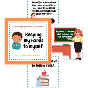 Keeping Hands to Myself Social Story 18-page E-book: Special Education ...