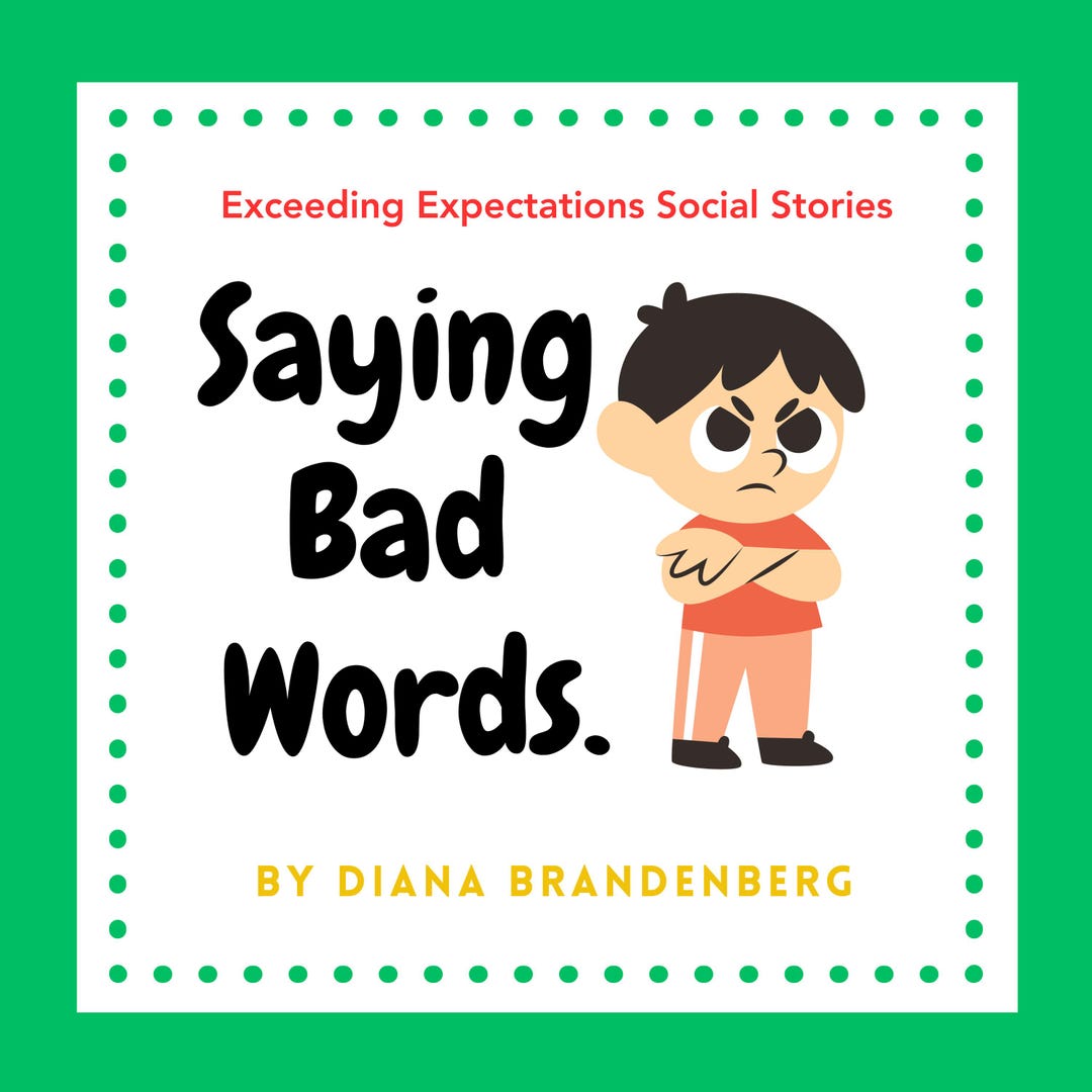 Saying Bad Words / 17-page Social Story E-book/instant Digital Download ...