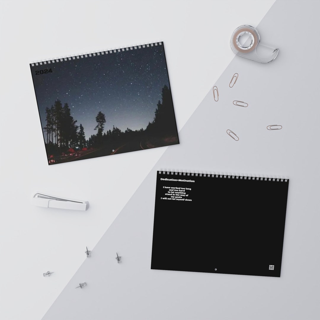 2024 Graphic Wall Calendar, Motivational Calendar, Goal Calendar - Etsy