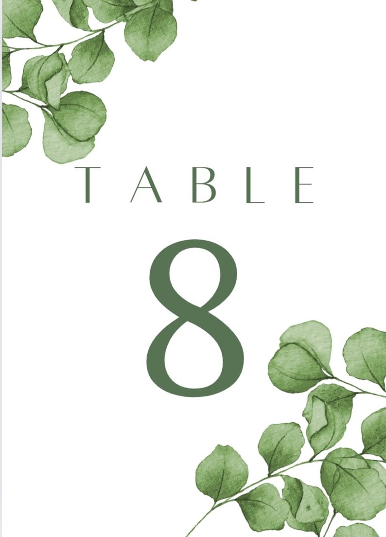 Printable Table Numbers, Digital Download, Wedding Decor, Party ...