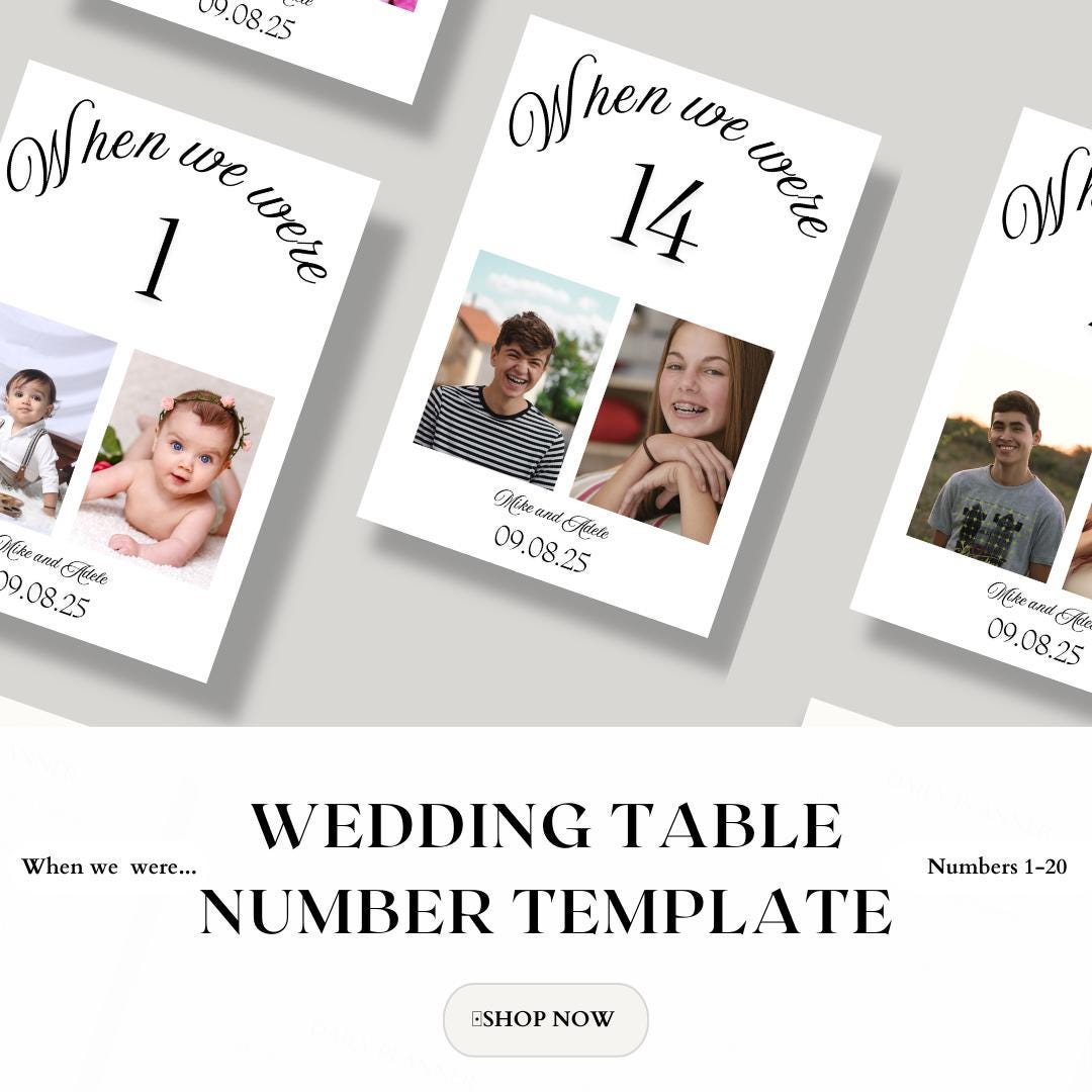 Personalized Wedding Table Numbers Canva Template (digital Download) - Etsy