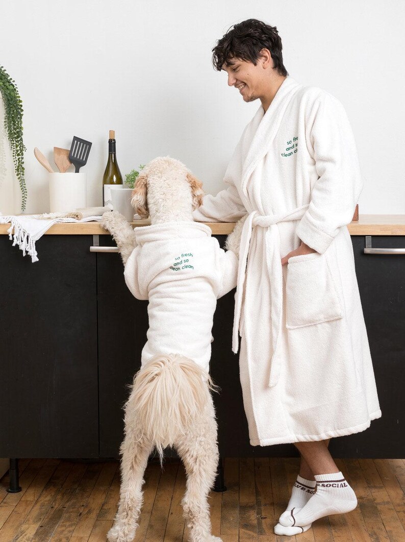 Matching Hotel-inspired Embroidered Robe for Dogs and People ...
