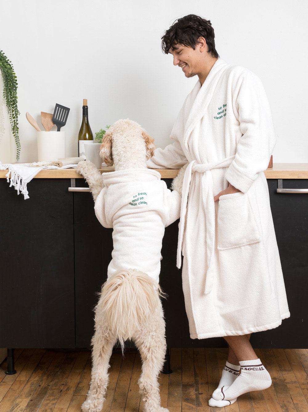 Matching Hotel-inspired Embroidered Robe for Dogs and People ...