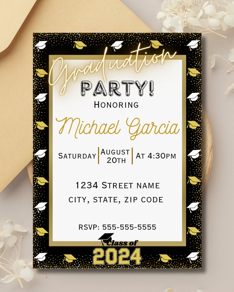 Graduation Party Digital Download | Template | 5x7 | Invitations ...
