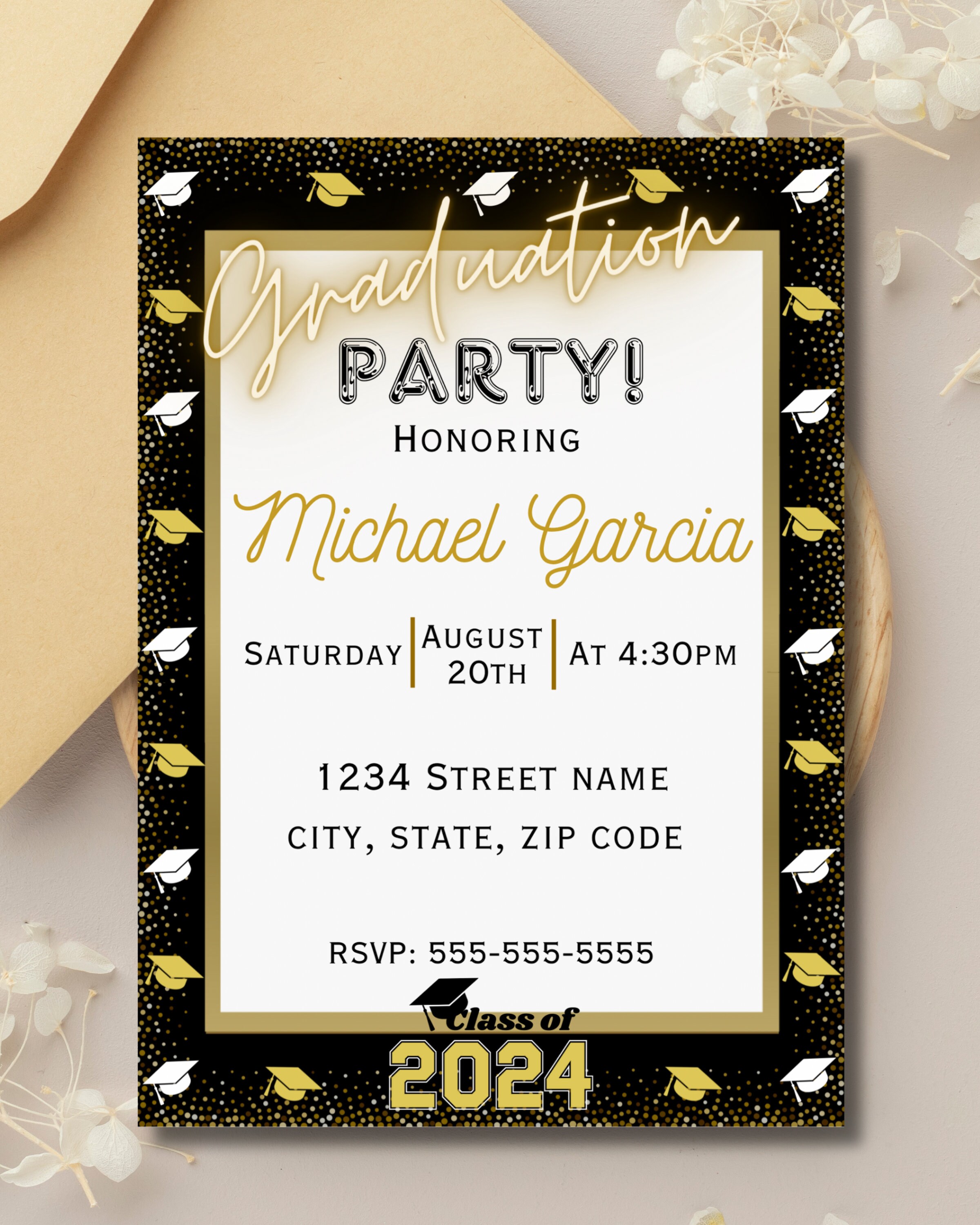 Graduation Party Digital Download | Template | 5x7 | Invitations ...