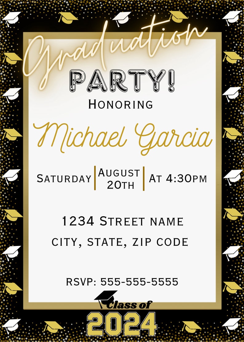 Graduation Party Digital Download | Template | 5x7 | Invitations ...