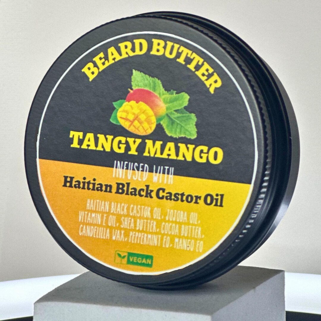 Organic Haitian Black Castor Oil Beard Butter - Tangy Mango | 4 Ounces ...