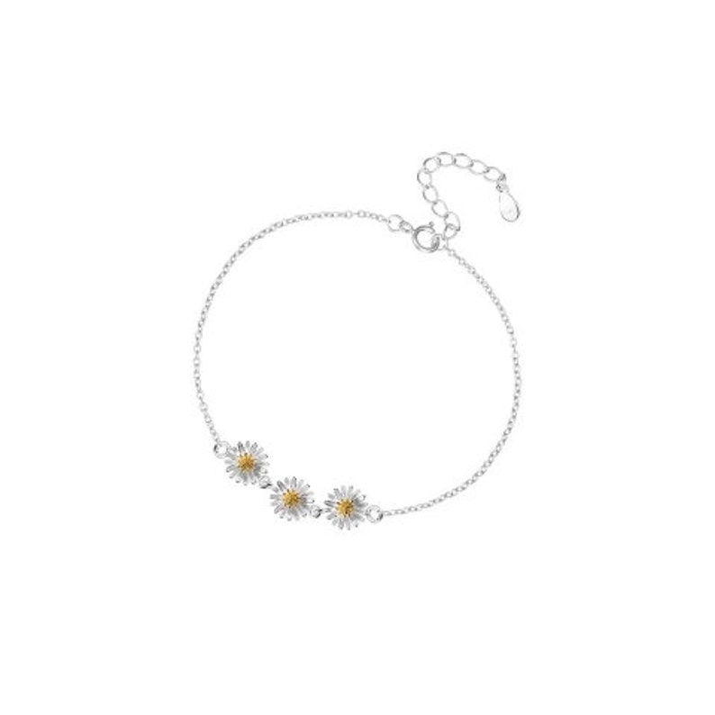 Daisy Chain Bracelet Dainty Charm Bracelet Simple Silver Jewelry Gift ...