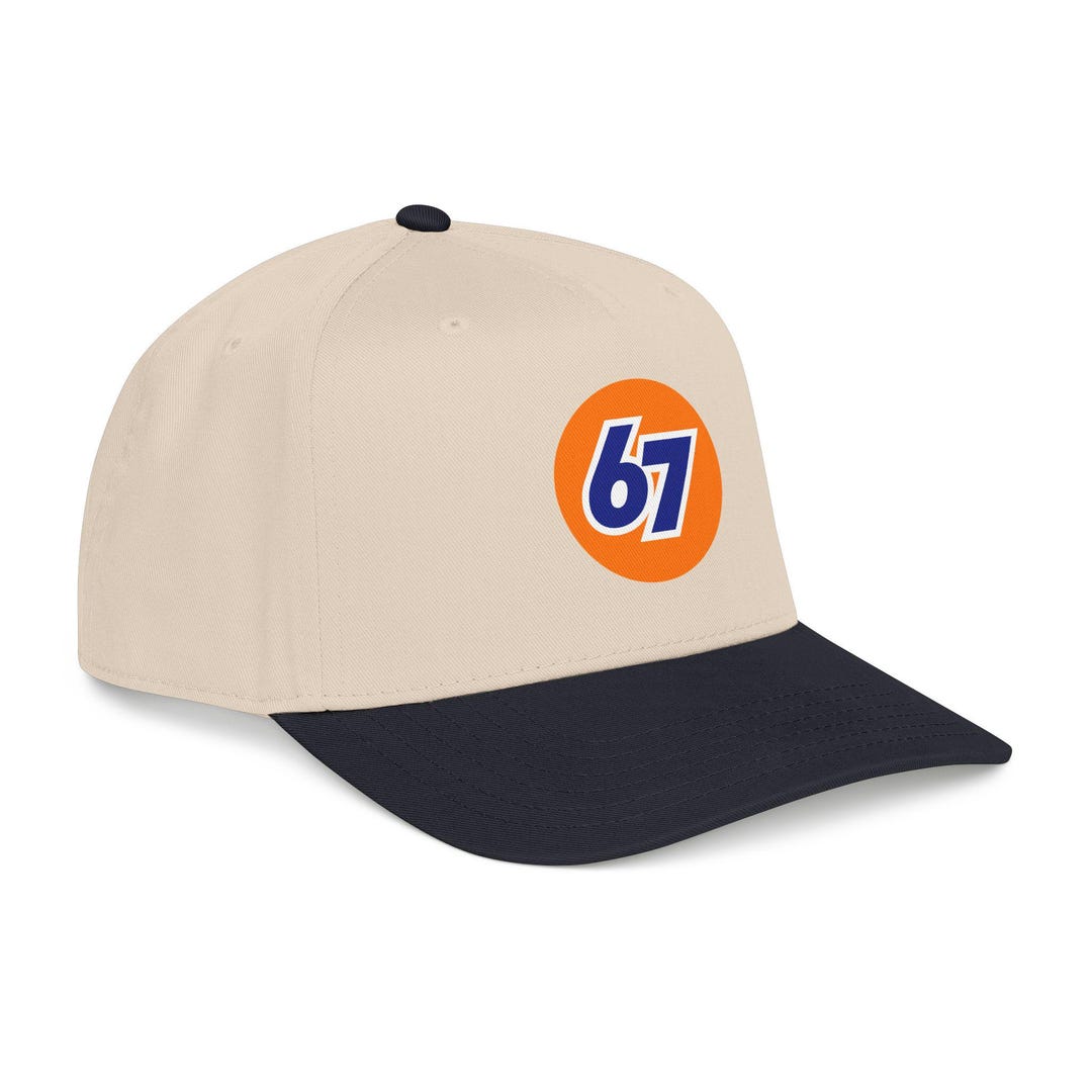 67 Racing Logo Mid Profile Baseball Cap | Blue Orange Number 67 - Etsy