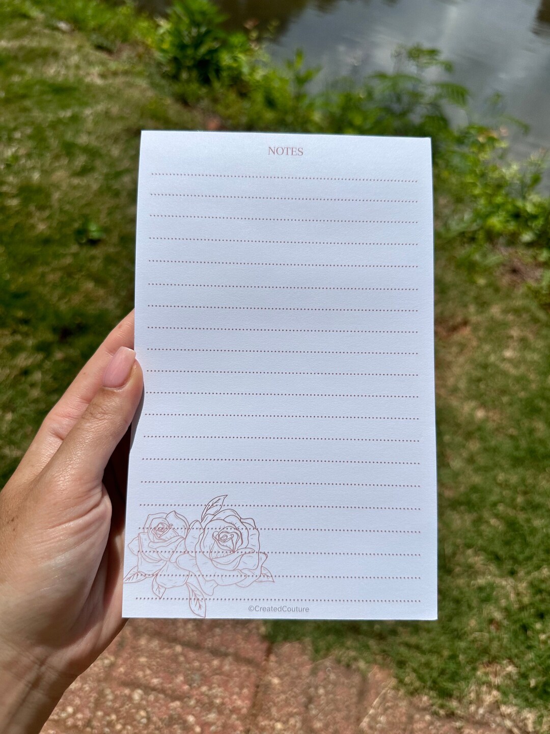 Roses Lined Notepad, 8x5, Rose Gold, Retro - Etsy