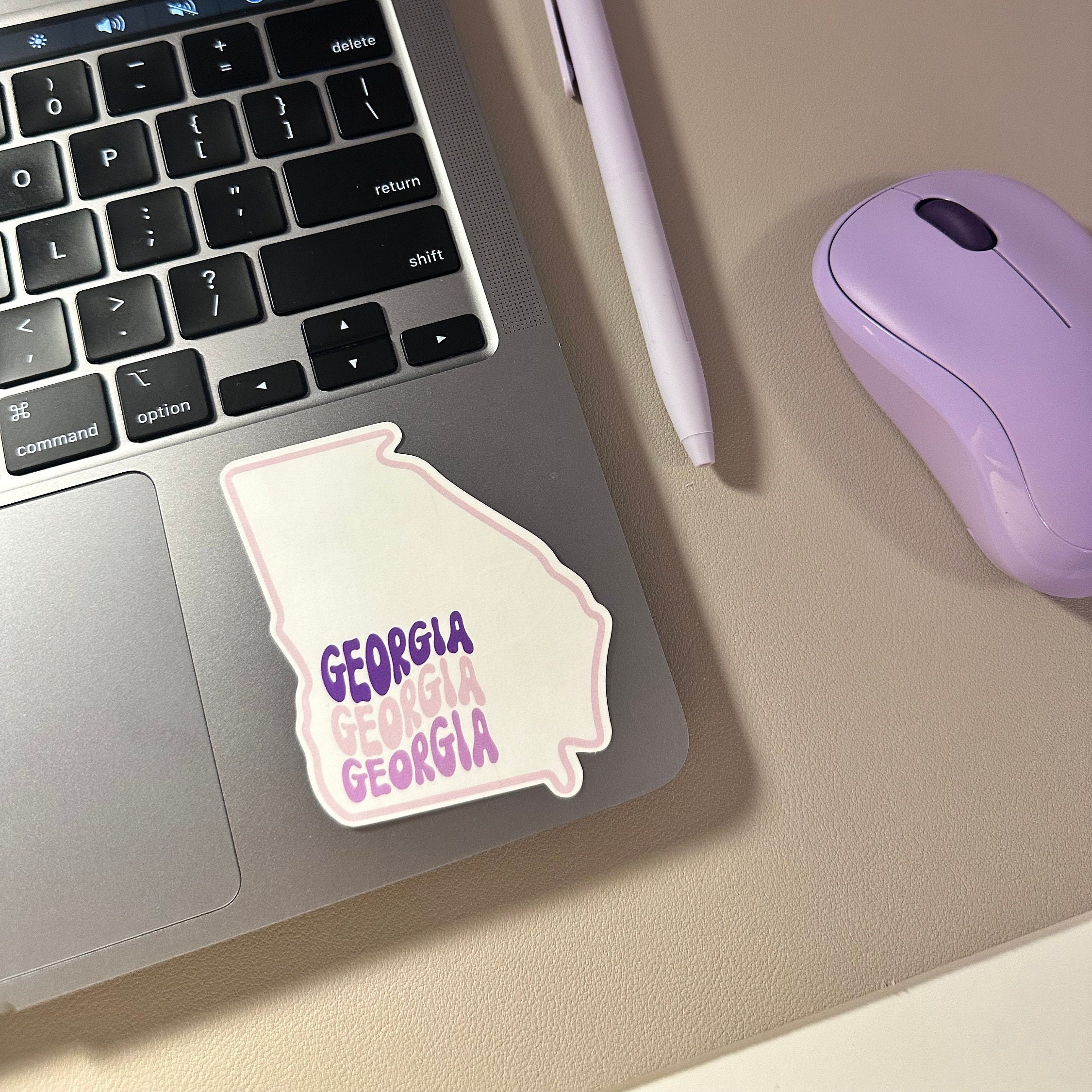 Purple Georgia Sticker, Vinyl, Water Resistant, Laptop Sticker, Water ...