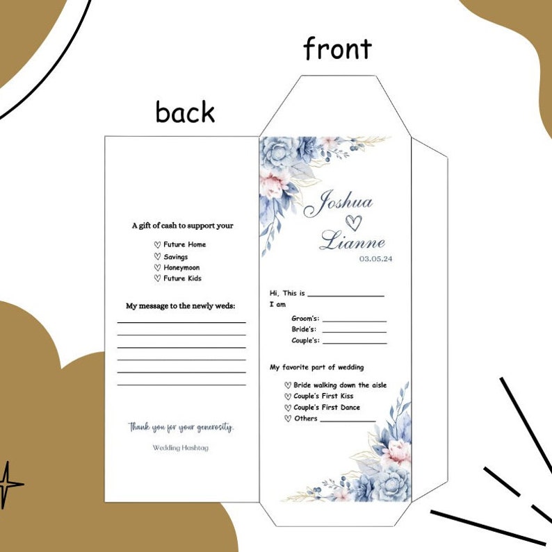 Wedding Money Envelope Template | Editable in Canva | Eight Designs ...