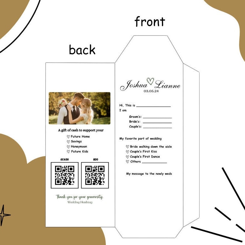 Wedding Money Envelope Template | Editable in Canva | Eight Designs ...
