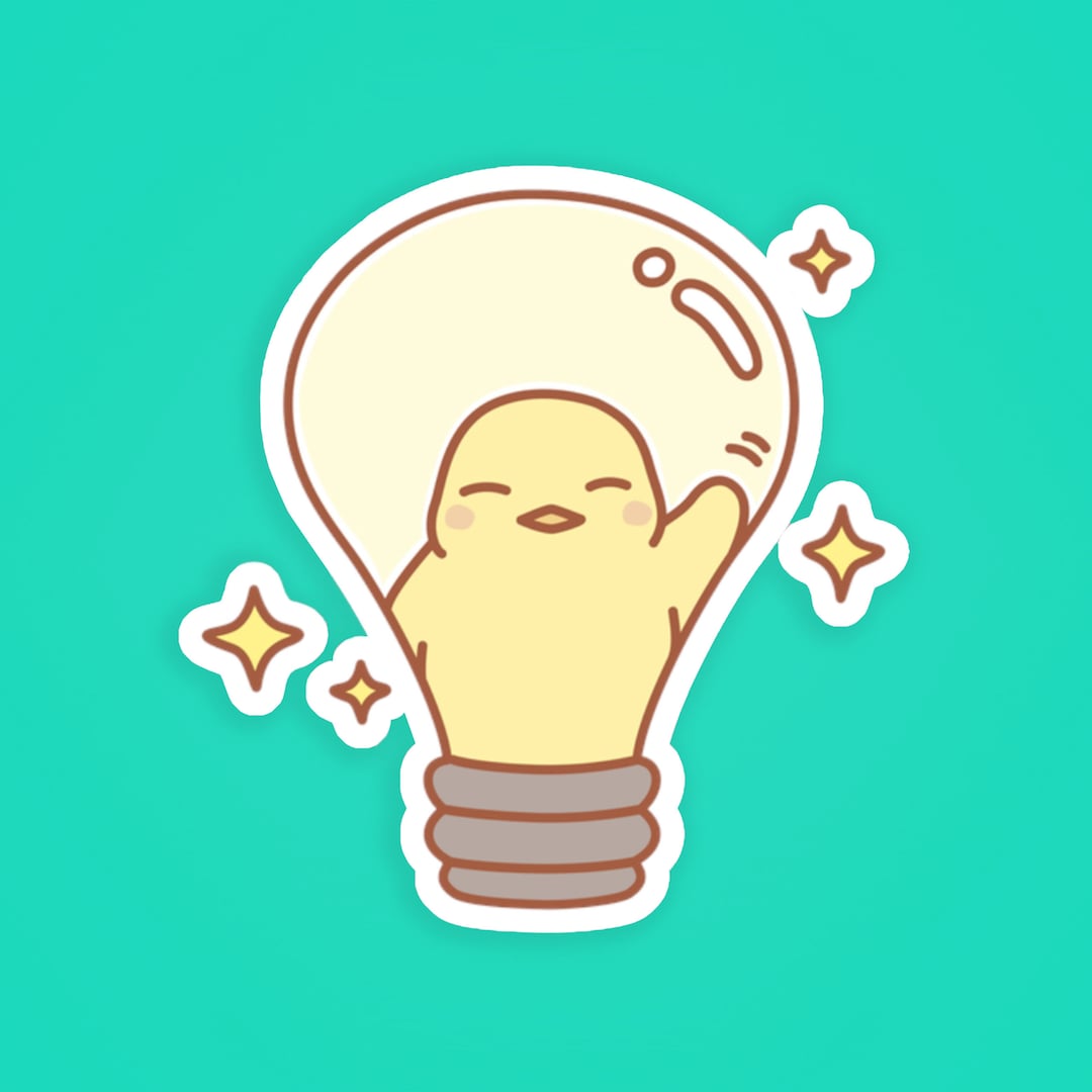 Lightbulb Chick Vinyl Sticker Kawaii Stickers Aesthetic Sticker for ...
