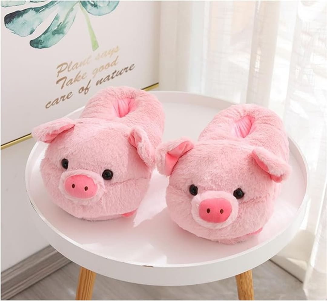 Cute Pig Slippers Cartoon Slippers Animal Slippers Warm Slippers Winter ...