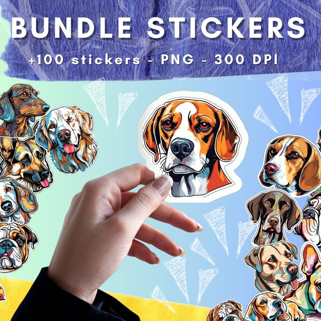 Dog PNG Stickers, Dog Breed Sticker Set, Dog Png, Dog SVG, Sticker ...