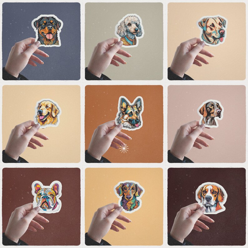 Dog PNG Stickers, Dog Breed Sticker Set, Dog Png, Dog SVG, Sticker ...