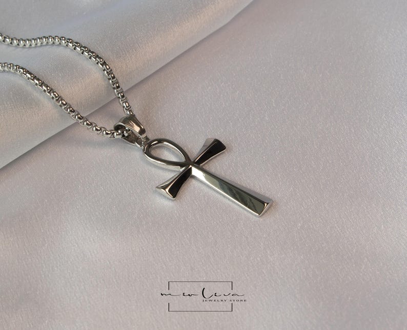 Ankh Necklace: 18K Gold, Silver & Black Plated Egyptian Cross - Etsy