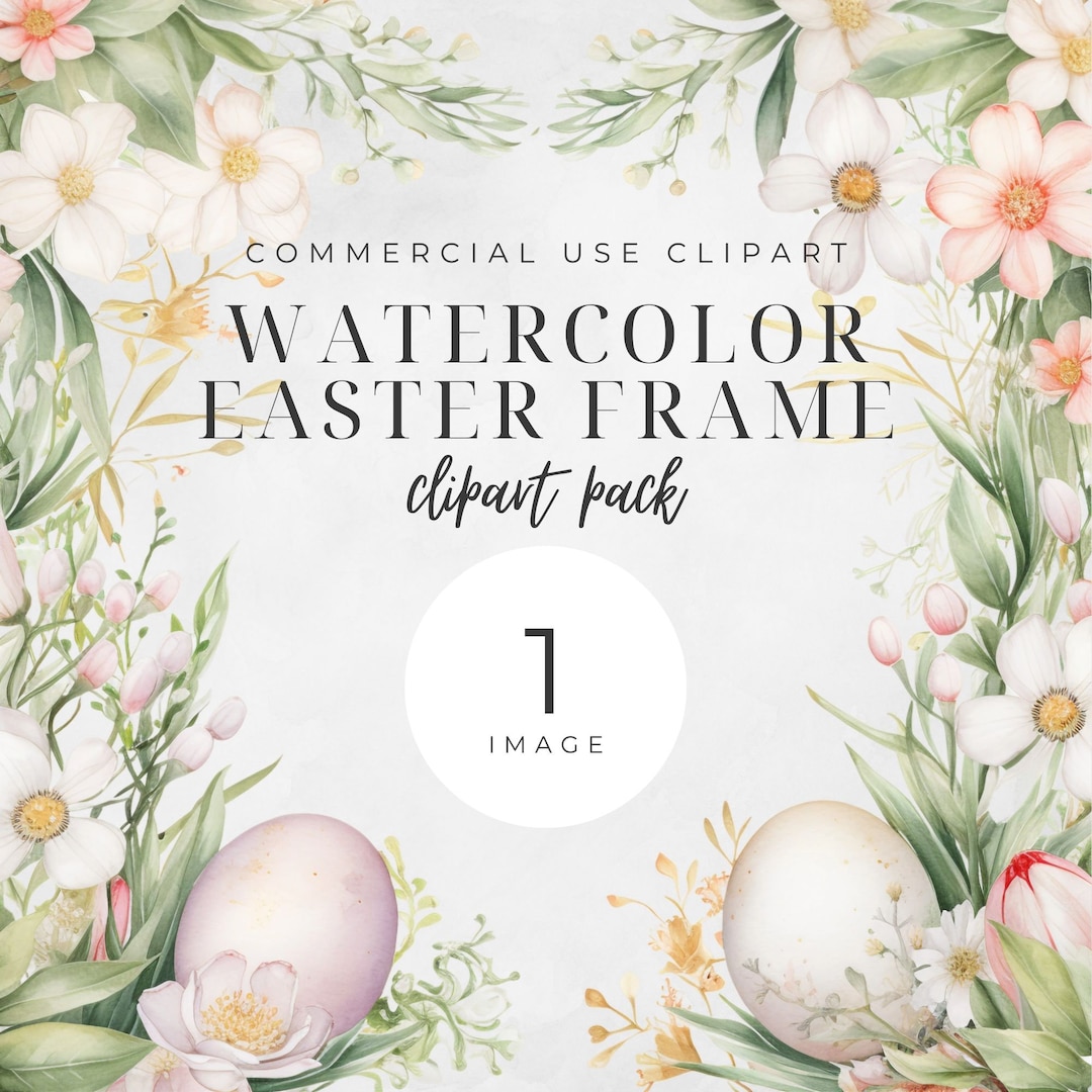 Easter Frame Clipart, Beautiful Watercolor Wildflowers Frame PNG ...