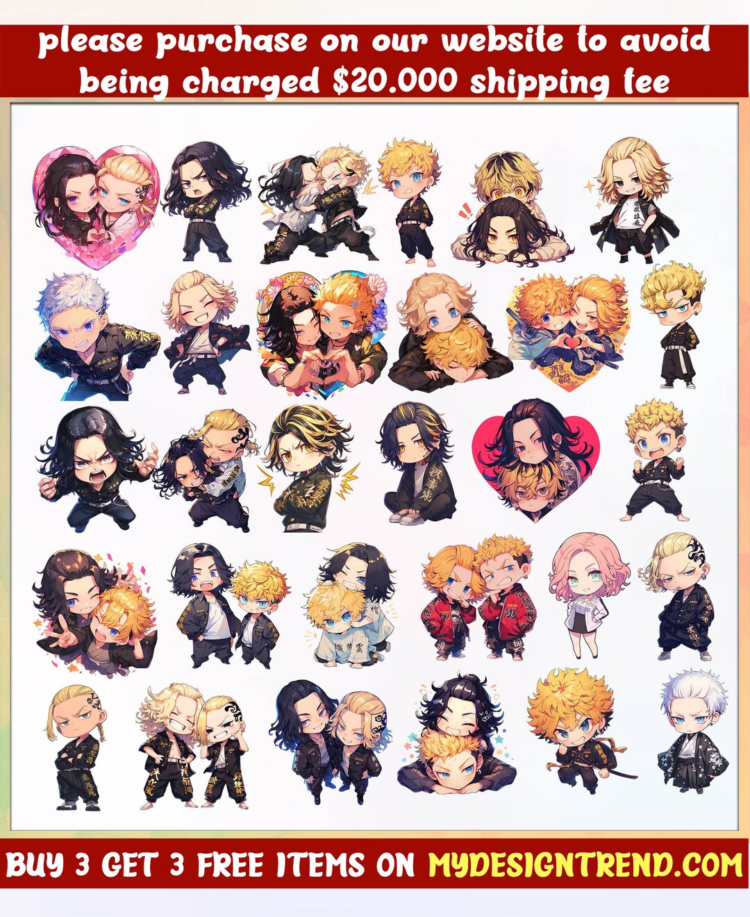 Tokyo Revengers Bundle Png, Anime Png Bundle, Anime Vector Files ...