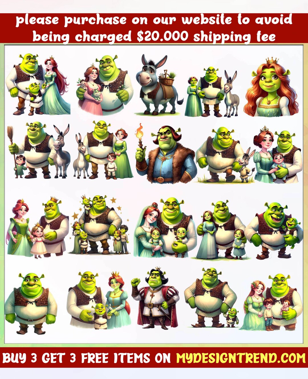 Shrek Family PNG 20, Shrek SVG, Shrek Vector, Shrek SVG Bundle, Shrek ...