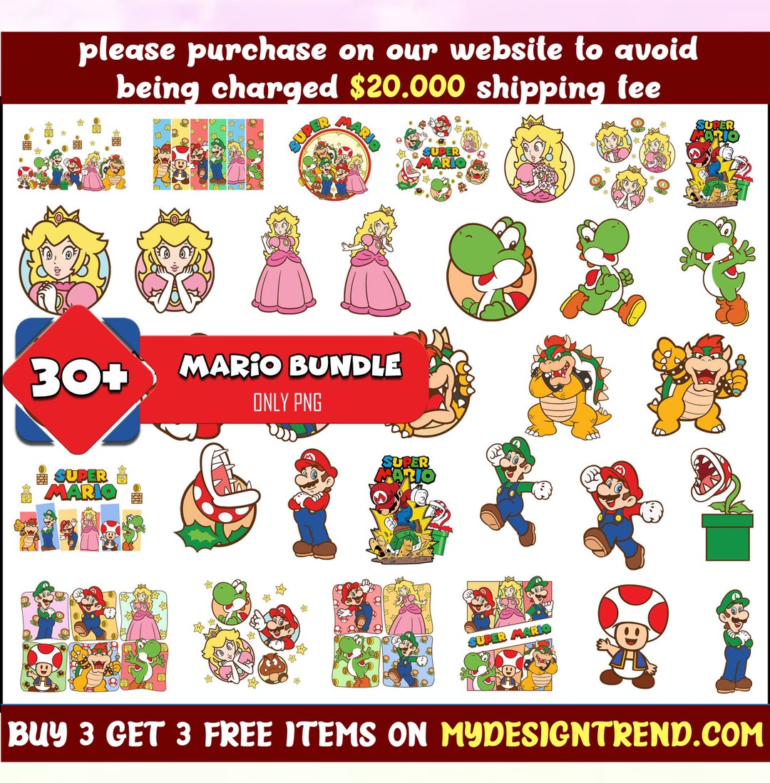 Mario Bundle Png 30, Super Mario Svg Bundle for Cricut and Sublimation ...
