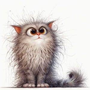 10 Frazzled Cat Clipart, Fantasy, Whimsical, Junk Journaling, Printable ...