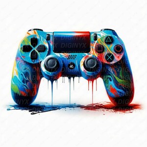10 Vibrant Gaming Controller Clipart, Colorful Controller, Printable ...