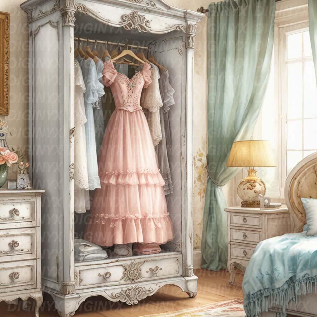 10 Shabby Chic Wardrobe Clipart, Junk Journaling Clipart, Printable ...