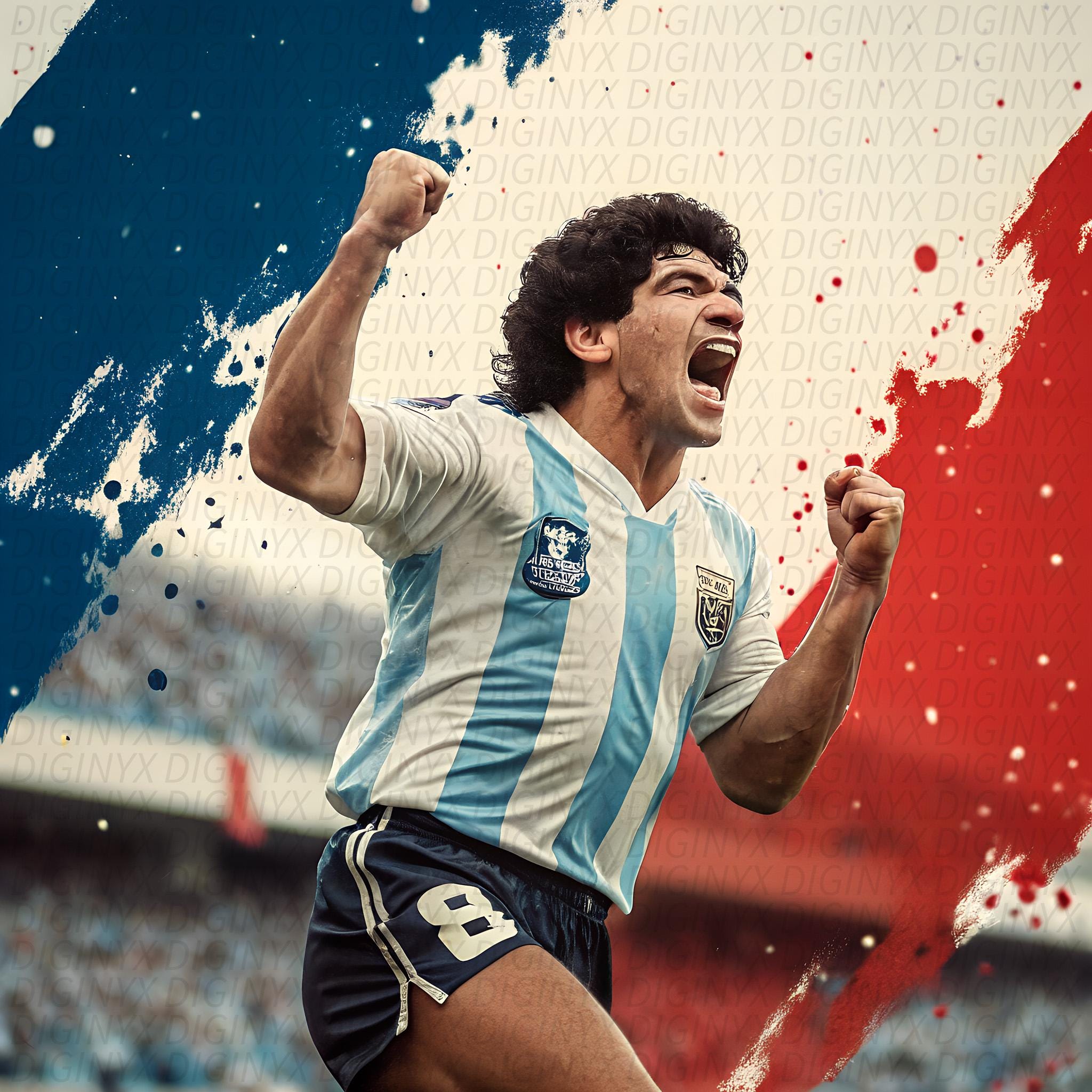 Diego Maradona Clipart Bundle | 9 High-quality PNG Files | Digital ...